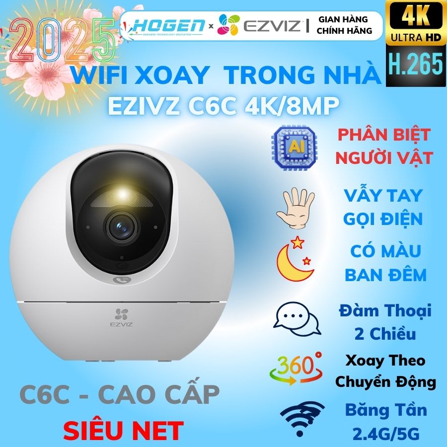 Camera Wi-Fi EZVIZ C6C 4K – Siêu Nét, AI Cao Cấp (8.0MP/4K)